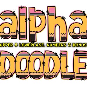 Pencil Alphabet Doodle PNG Font, Uppercase and Lowercase Alphabet ...