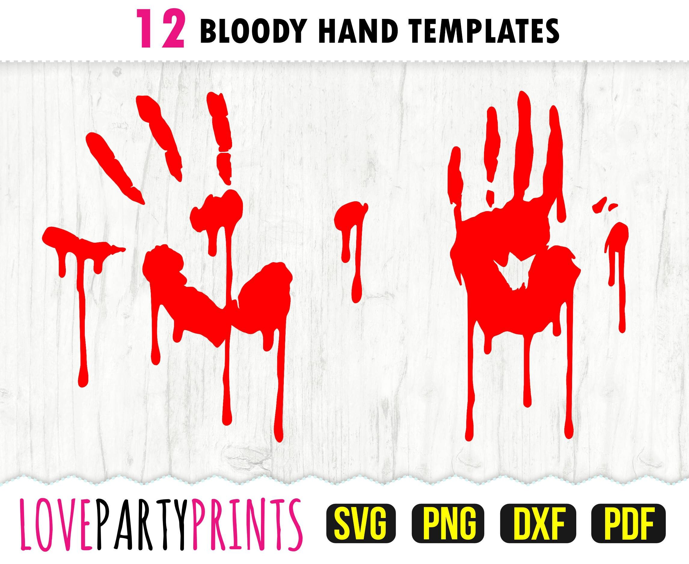 Bloody Hands SVG, DXF, PNG, Pdf, Hand Splatter Svg, Paint Hand Svg ...
