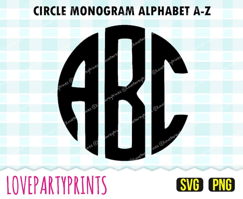 Circle Monogram SVG PNG Full Alphabet Monogram Svg Monogram - Etsy