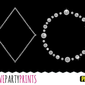 Diamond Borders Clipart, PNG Files, Diamond Confetti Clipart, Gems ...