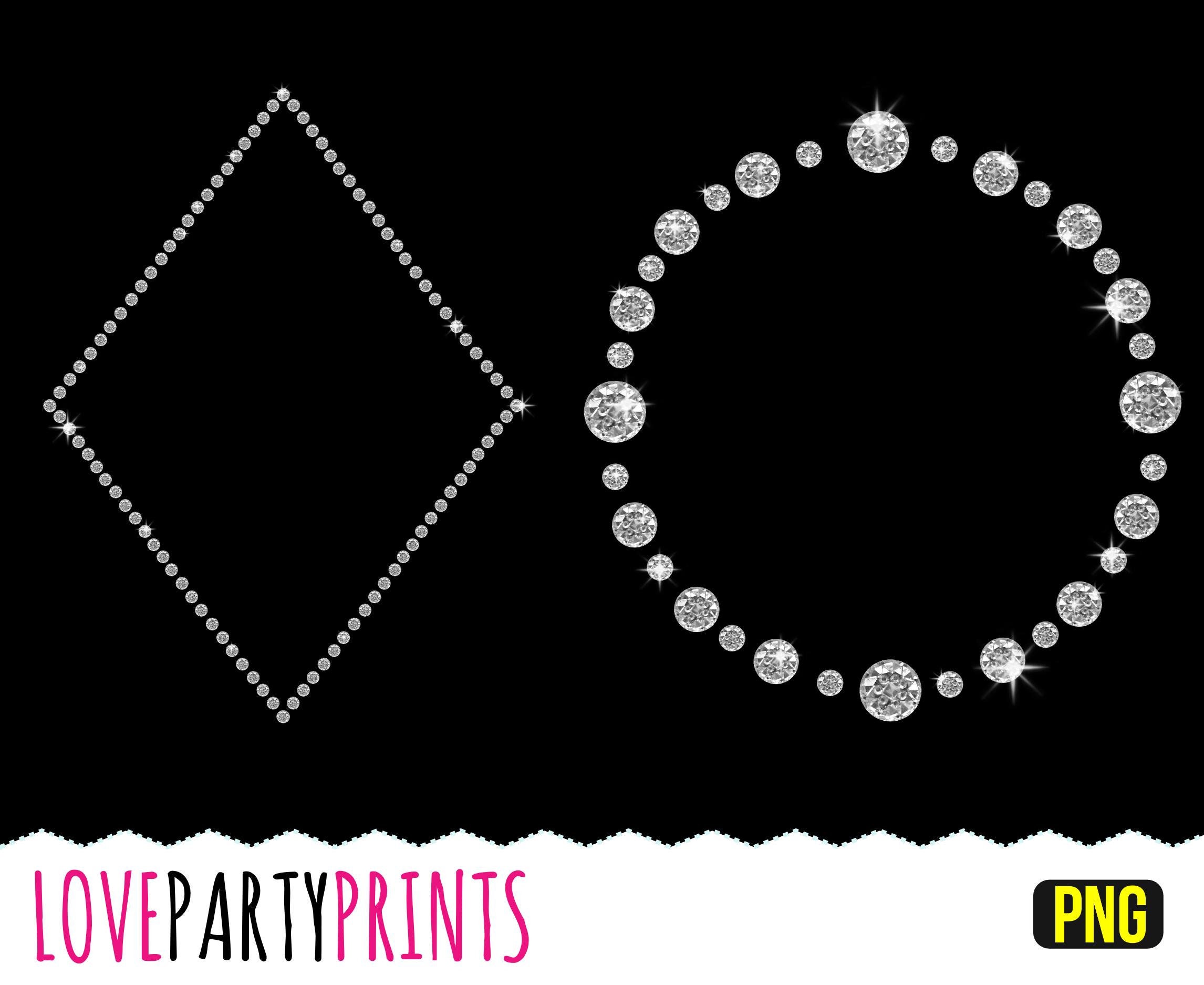 Diamond Borders Clipart PNG Files Diamond Confetti Clipart - Etsy UK
