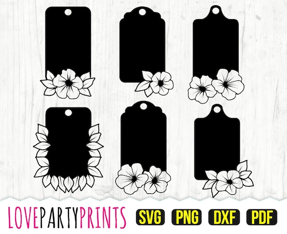Floral Tags Svg DXF PNG PDF Tags Cut File Gift Tag Svg | Etsy