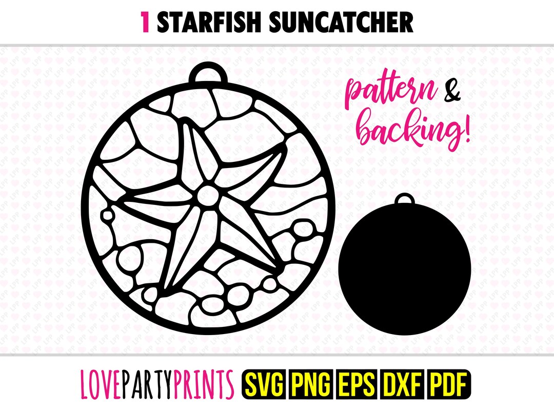 Starfish SVG Suncatcher, DXF, PNG, Pdf, Eps, Ocean Waves Hanging ...