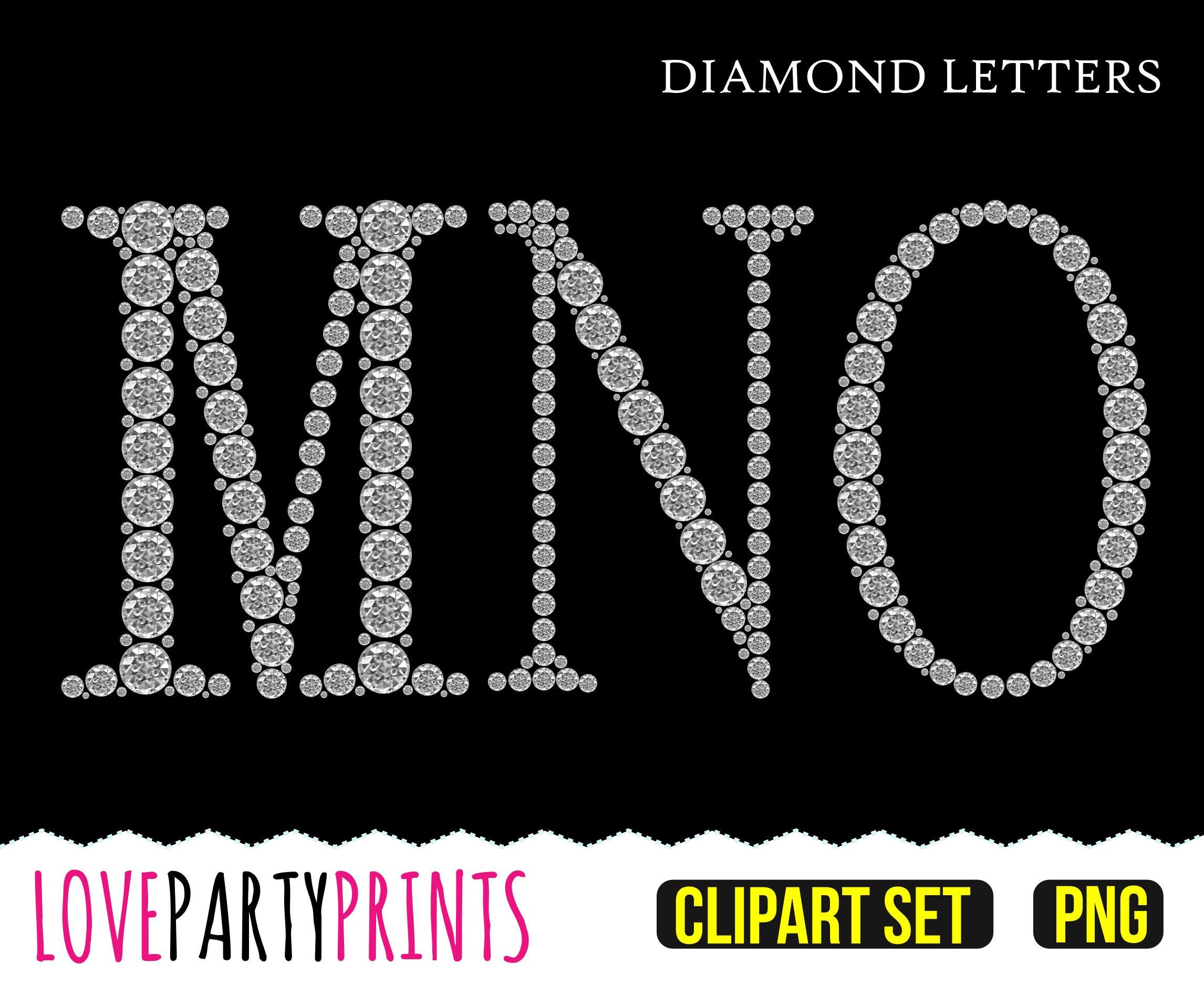 DIAMOND LETTERS PNG Files Full Diamond Alphabet 300dpi High - Etsy