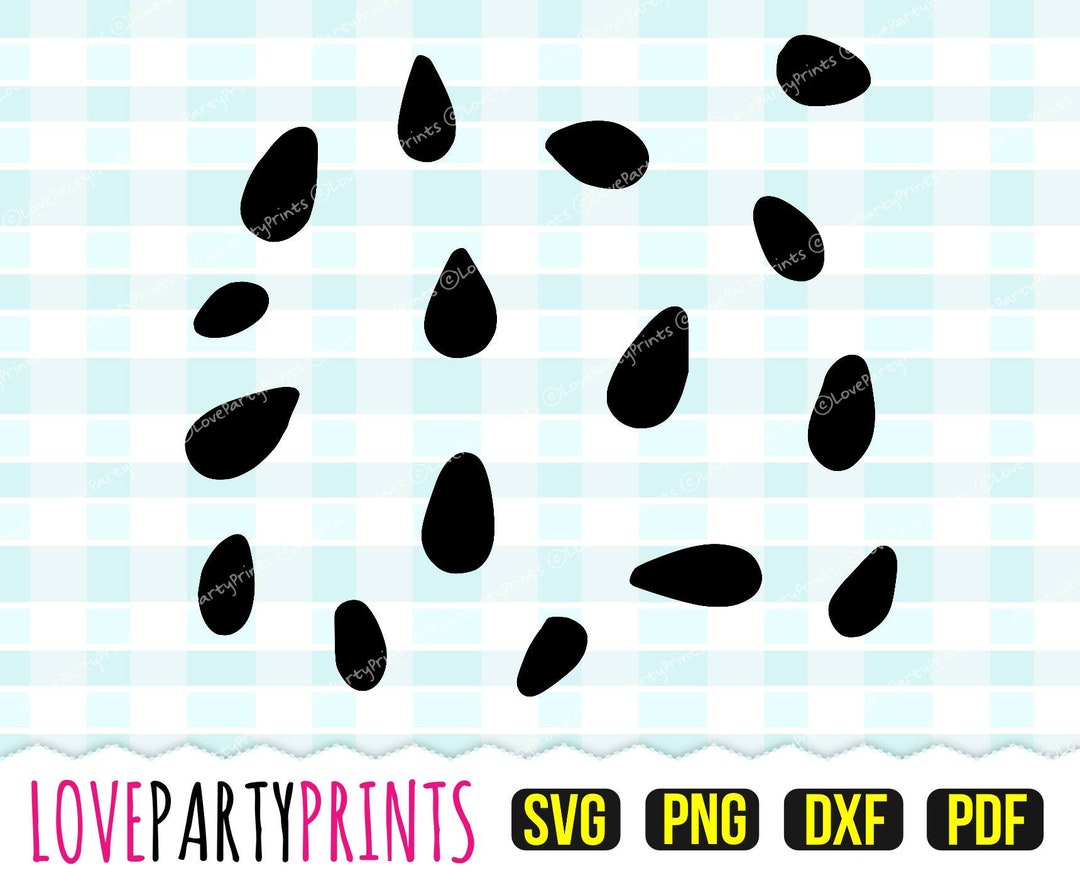 Watermelon Seeds Svg Dxf Png Pdf Silhouette Vector Clip Art