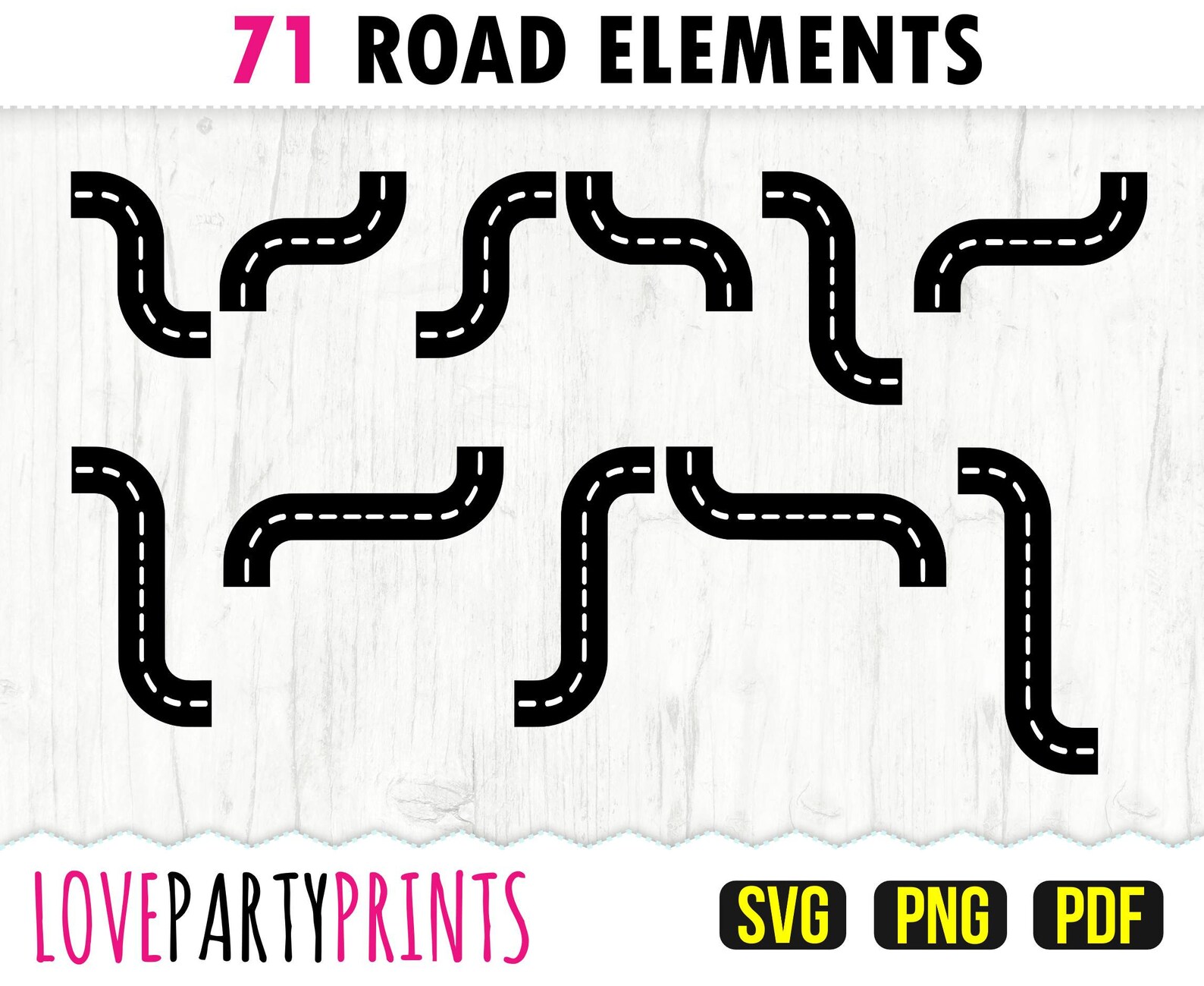 Road Templates SVG PNG PDF Race Track Elements Road Blocks - Etsy