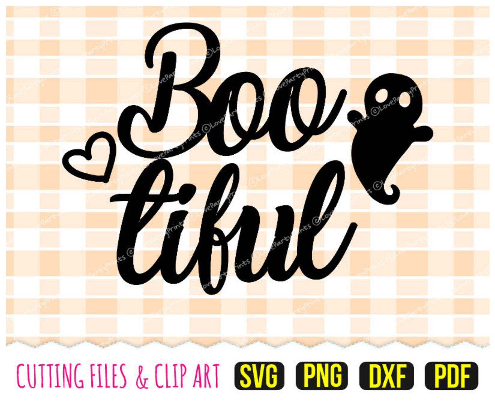 Boo Tiful Svg, DXF, PNG, PDF, Halloween Svg, Ghost Svg, Heat Transfer ...