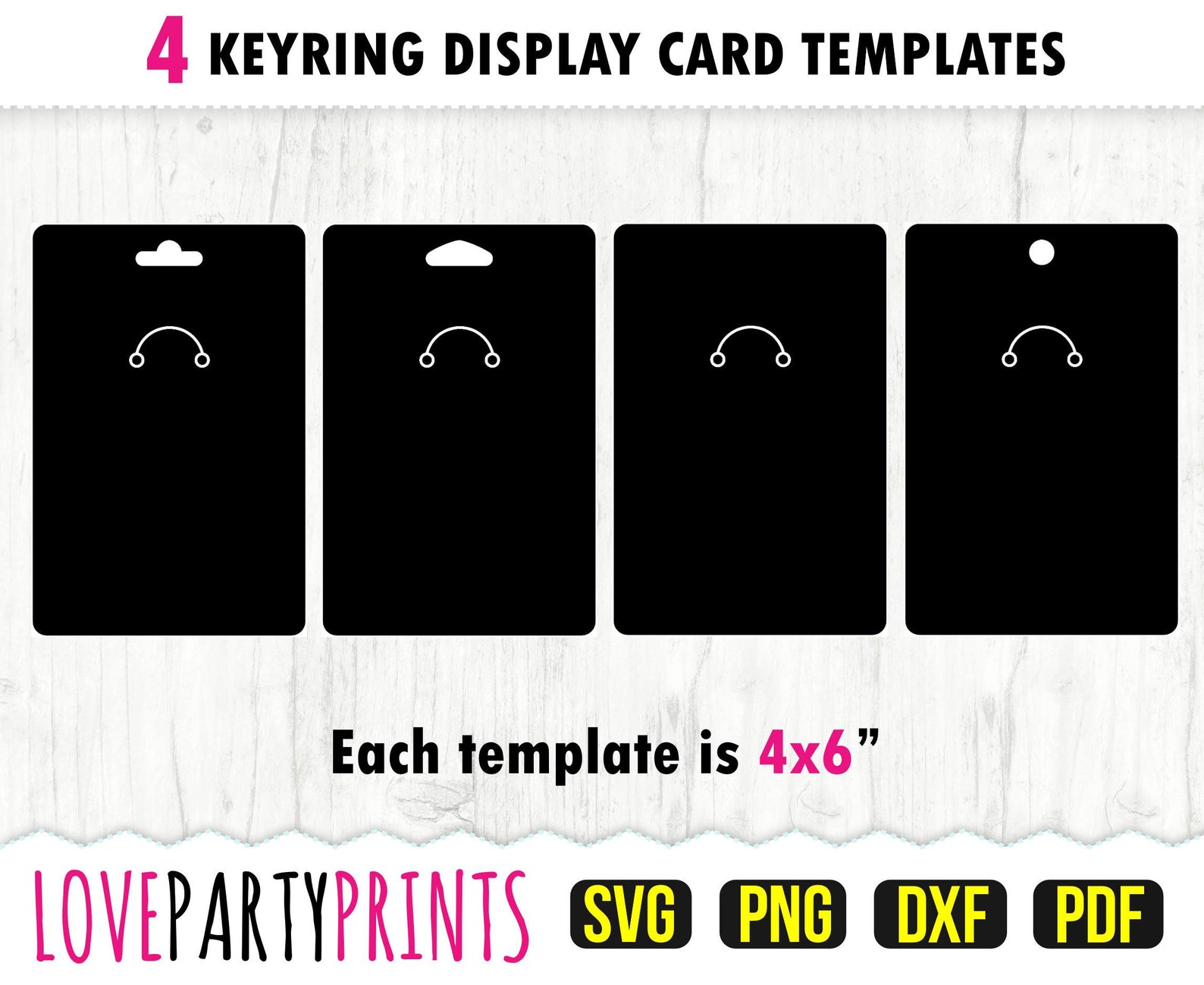 Keyring Display Card Svg DXF PNG PDF Key Ring Tag Svg - Etsy UK
