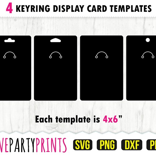 Keyring Display Card Svg DXF PNG PDF Key Ring Tag Svg - Etsy UK
