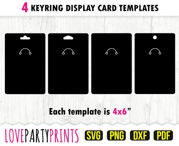 Keyring Display Card Svg DXF PNG PDF Key Ring Tag Svg - Etsy