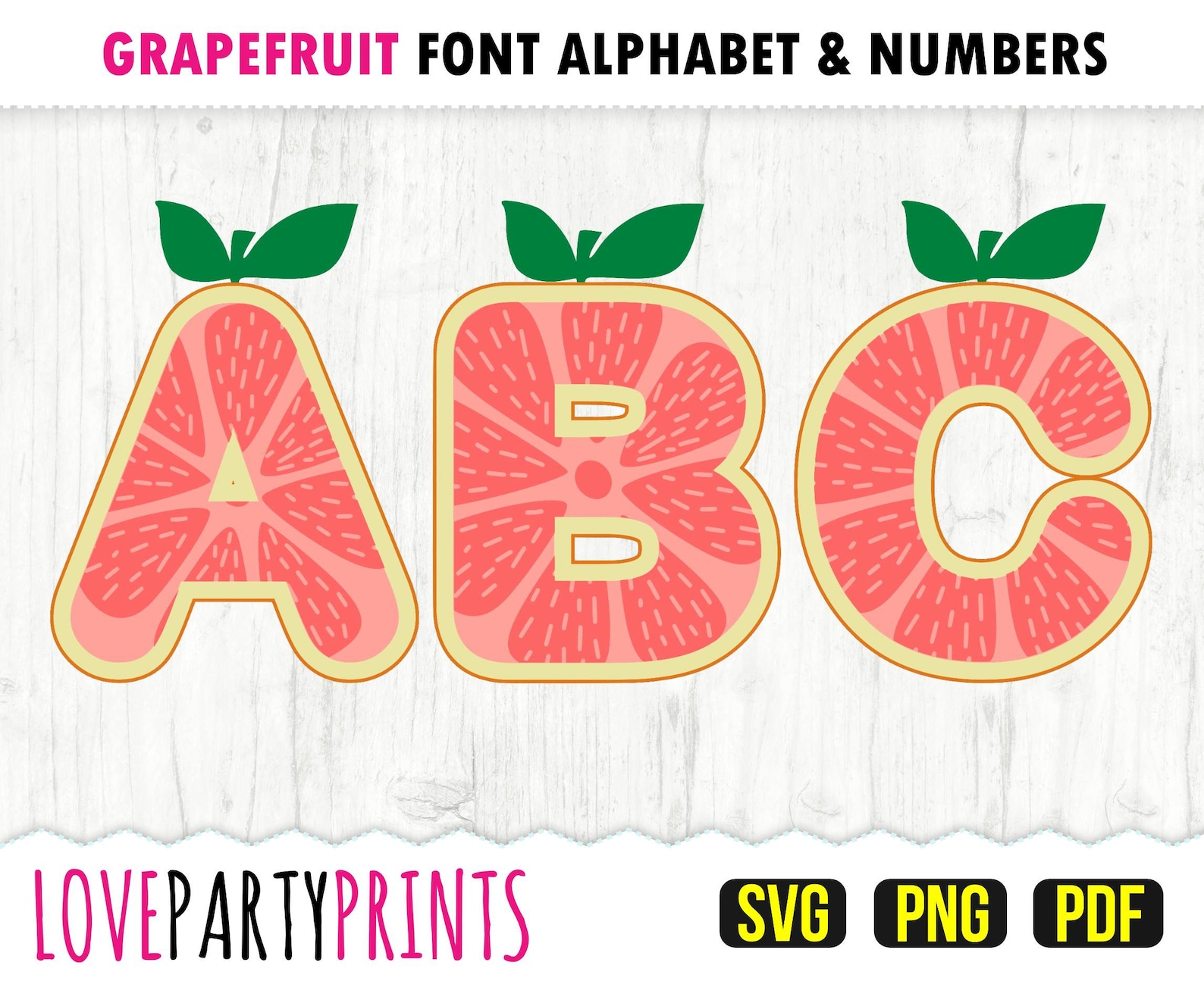 GRAPEFRUIT FONT SVG Png and Pdf Files 300dpi High Quality - Etsy