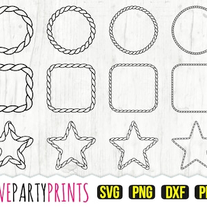 Rope Frame Border SVG DXF PNG Pdf Rope Border Svg Western | Etsy