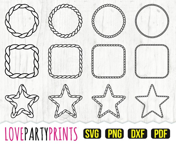 Rope Frame Border SVG DXF PNG Pdf Rope Border Svg Western | Etsy