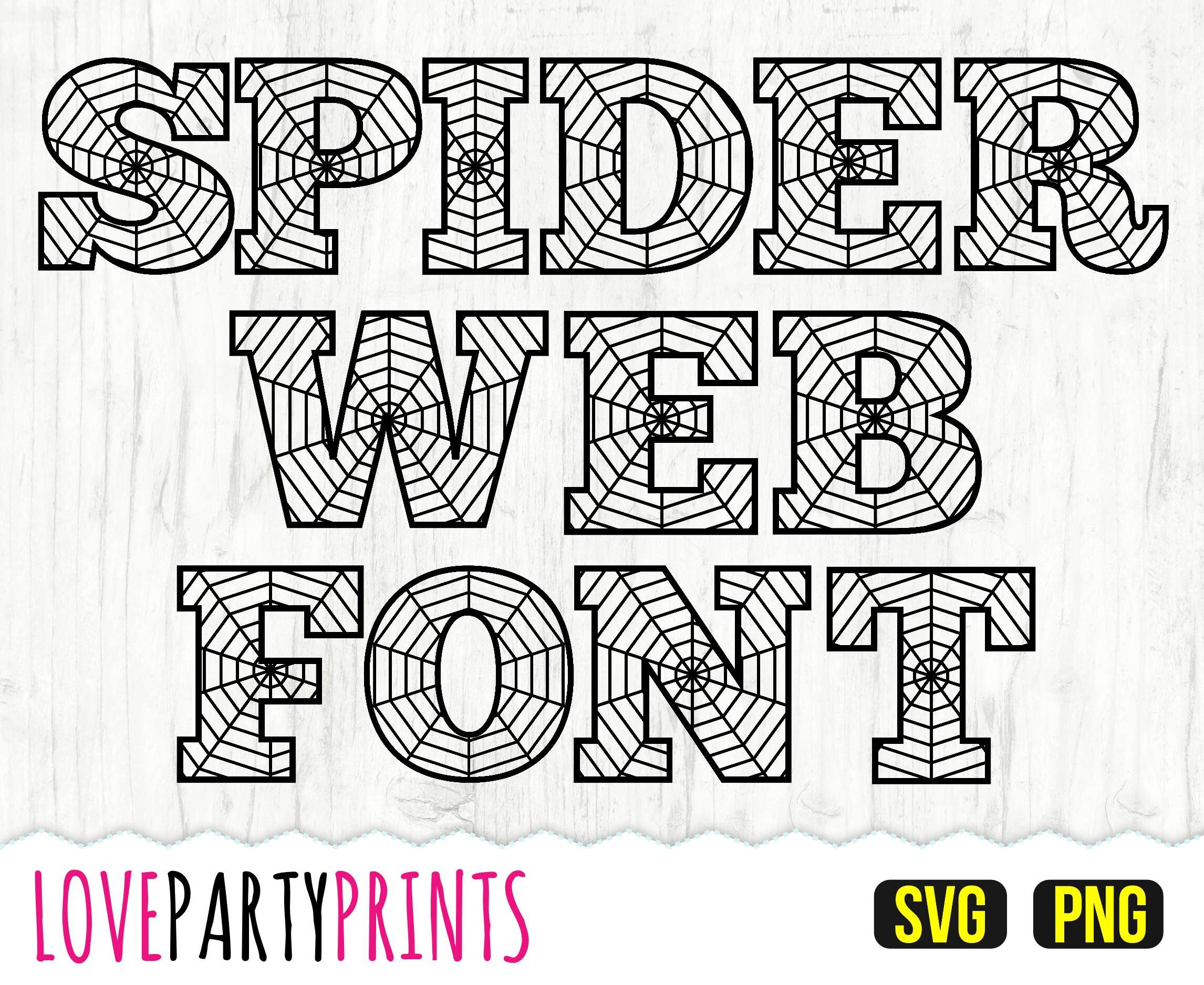 Spider Font SVG and clipart files Spider web letters SVG paladinsports ...
