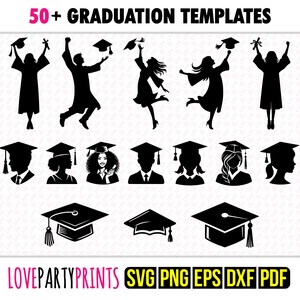 Graduation SVG Bundle, Png, Eps, Dxf, Pdf, 50+ SVG Cut Files, Laser Cut ...