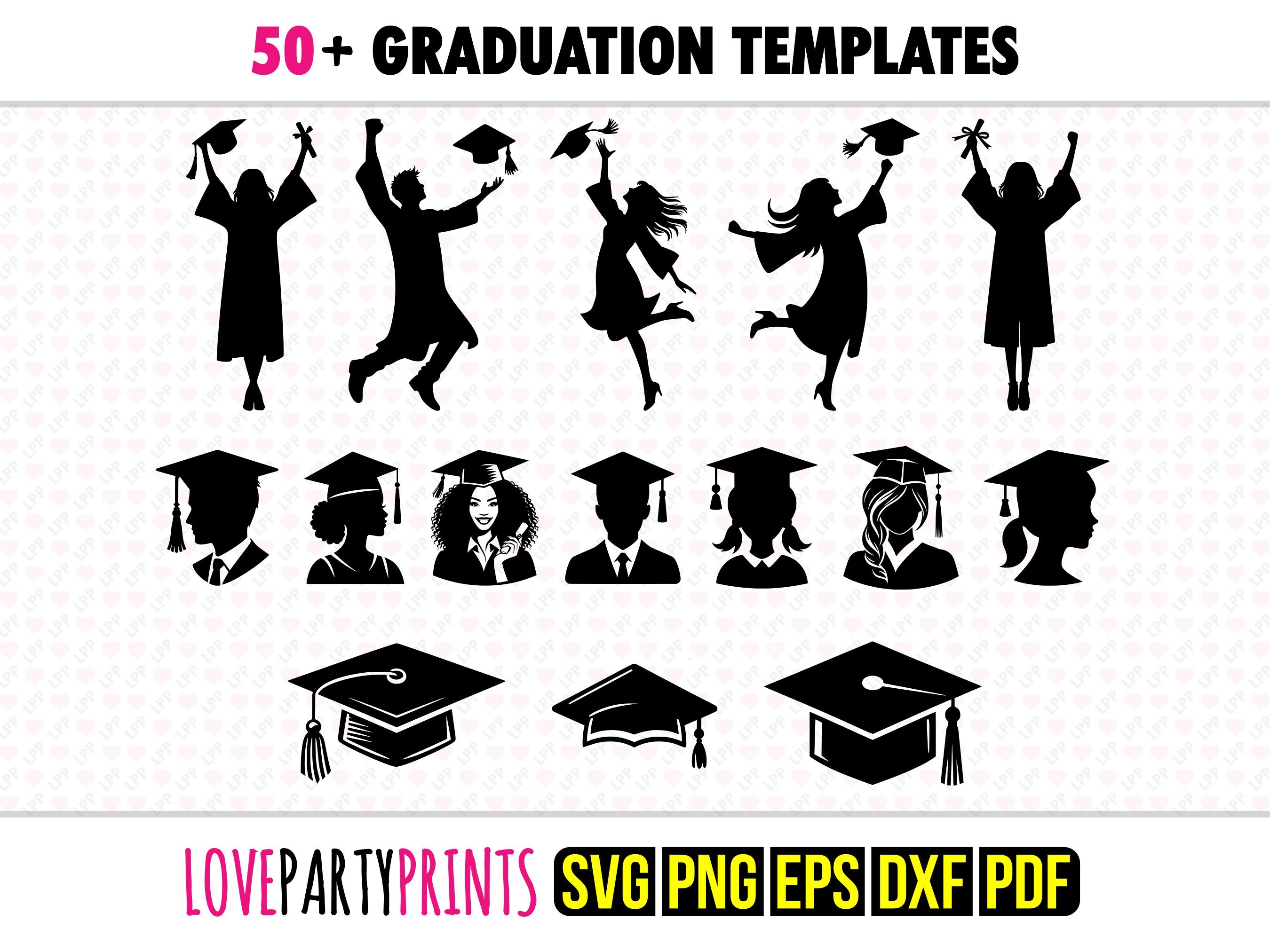Graduation SVG Bundle, Png, Eps, Dxf, Pdf, 50+ SVG Cut Files, Laser Cut ...
