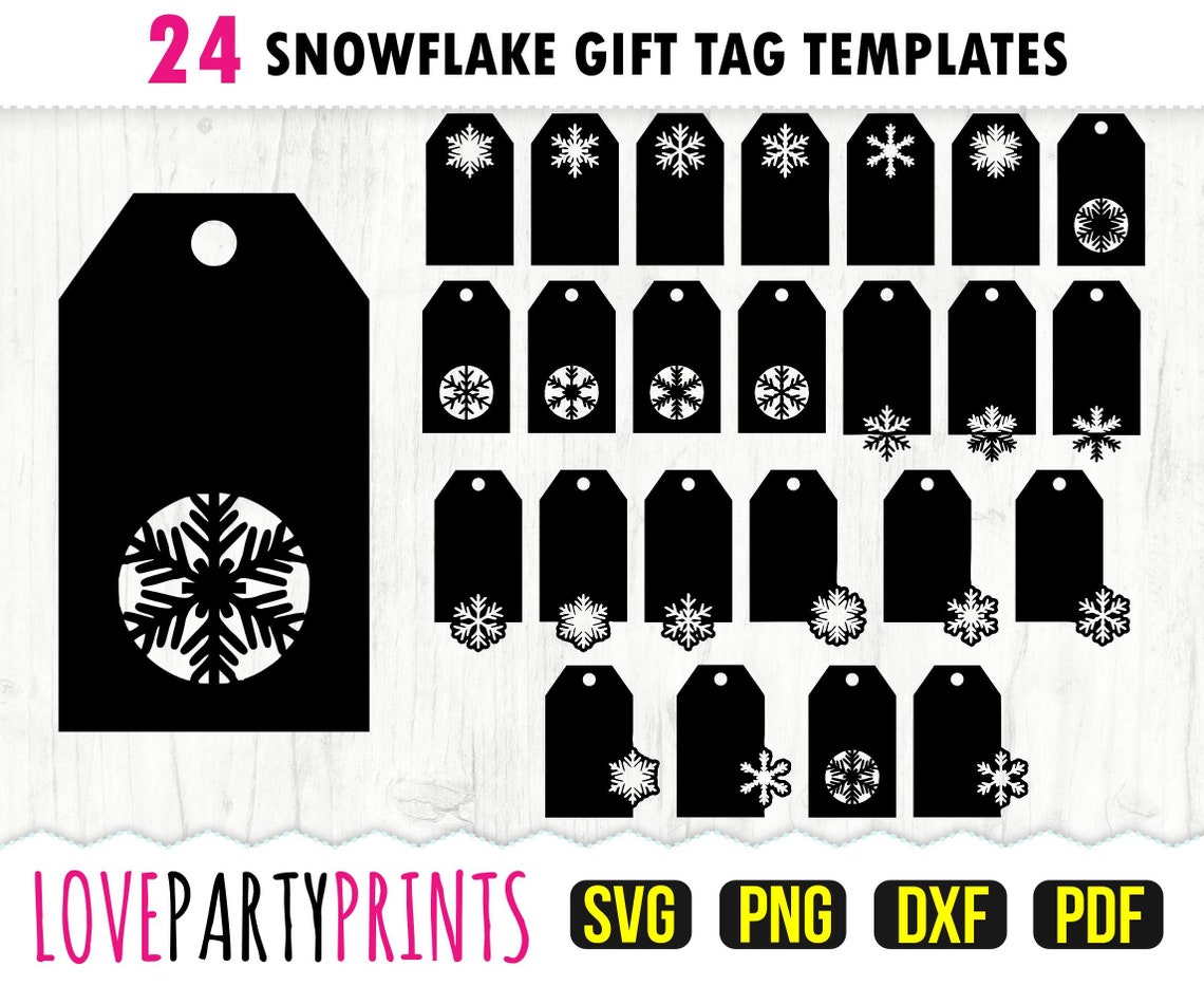 Gift Tag SVG PNG PDF Dxf Snowflake Gift Tag Svg Gift Tags - Etsy