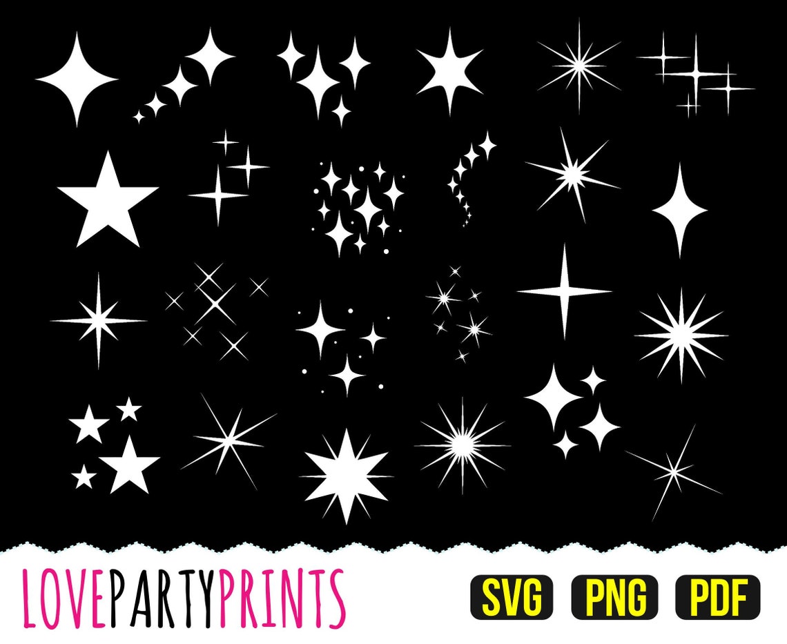 Stars Sparkles Svg PNG PDF Shooting Star Svg Space Svg - Etsy UK