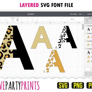 Half Leopard Font SVG, PNG and Pdf Files, Full Alphabet, Font Clipart ...