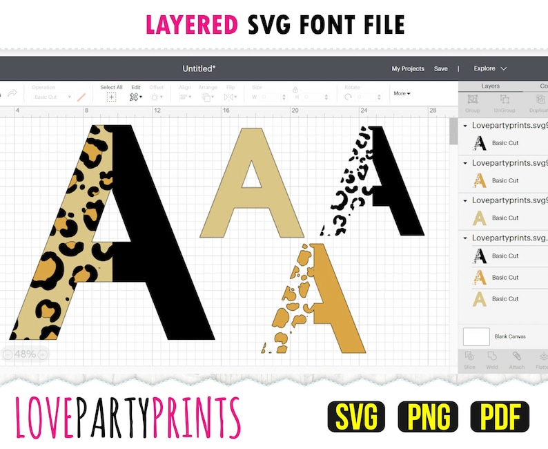 Half Leopard Font SVG PNG and Pdf Files Full Alphabet Font - Etsy Canada