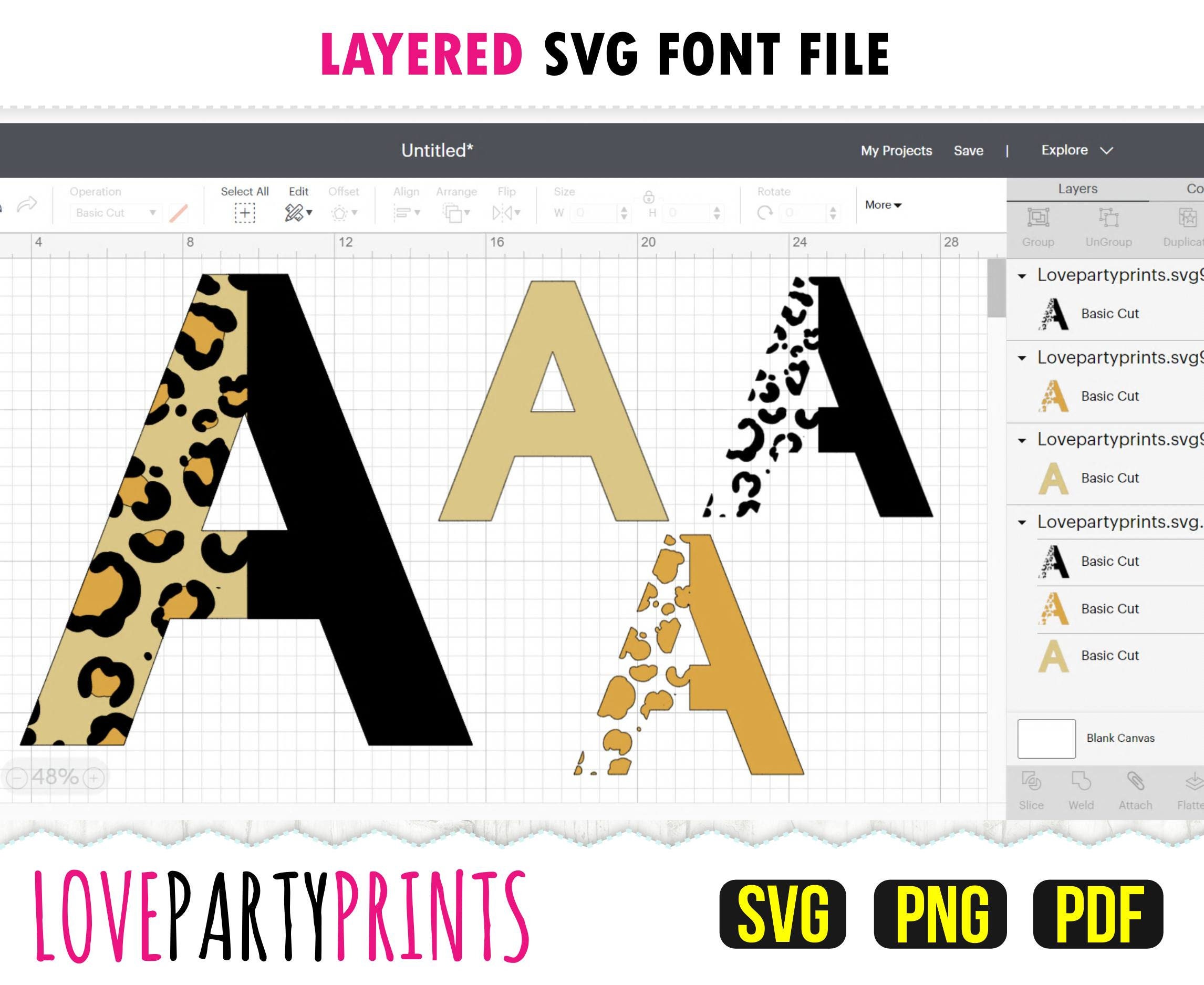 Half Leopard Font SVG PNG and Pdf Files Full Alphabet Font - Etsy Canada