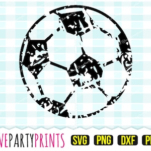 Distressed Soccer Ball Svg, DXF, PNG, PDF, Grunge Ball Svg, Sports ...