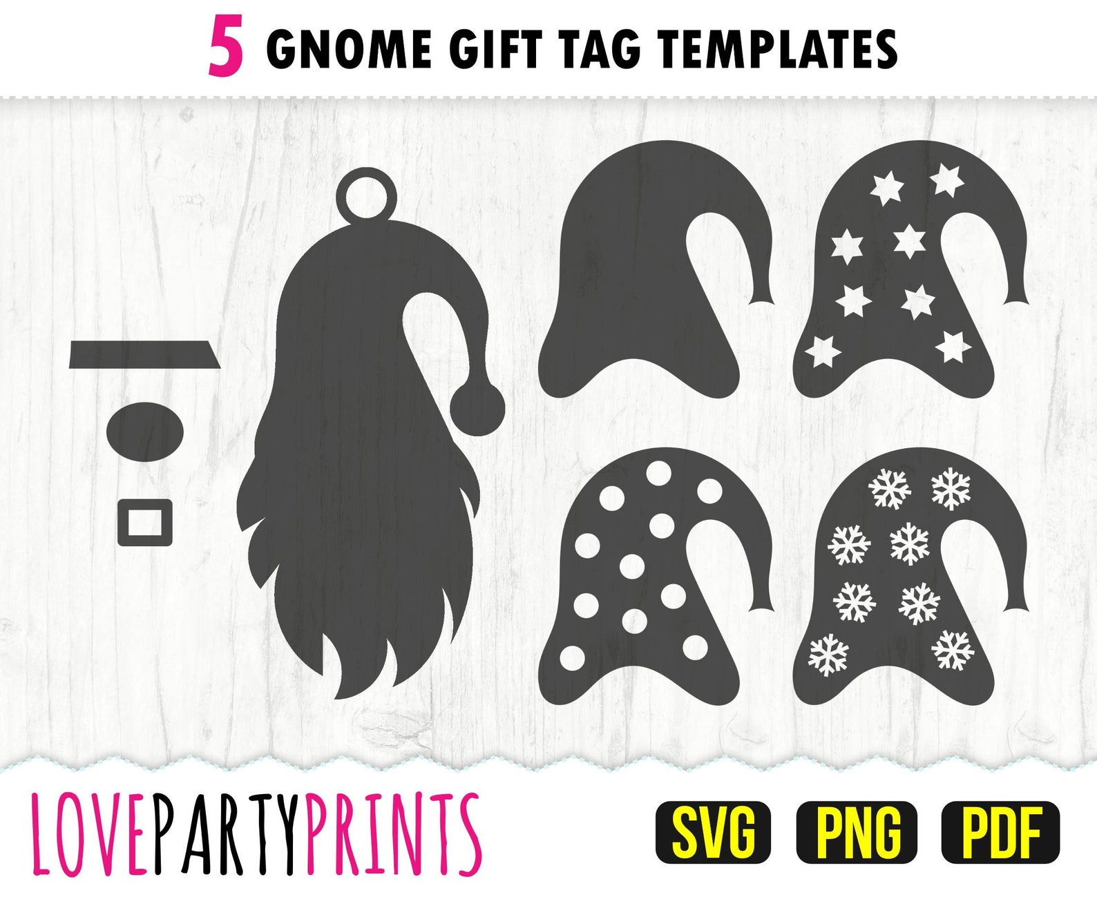 Gnome Gift Tag SVG PNG PDF Gift Tag Svg Bundle Gift Tags - Etsy
