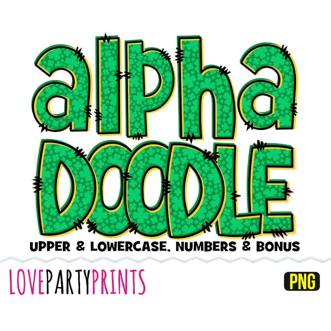 Shamrock Letters PNG, Uppercase Lowercase & Numbers, Ireland Lucky ...