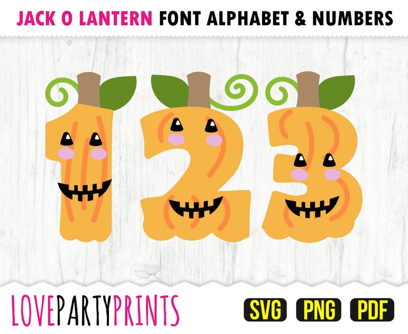 Jack O Lantern Font SVG Png Pdf Pumpkin Alphabet Pumpkin - Etsy