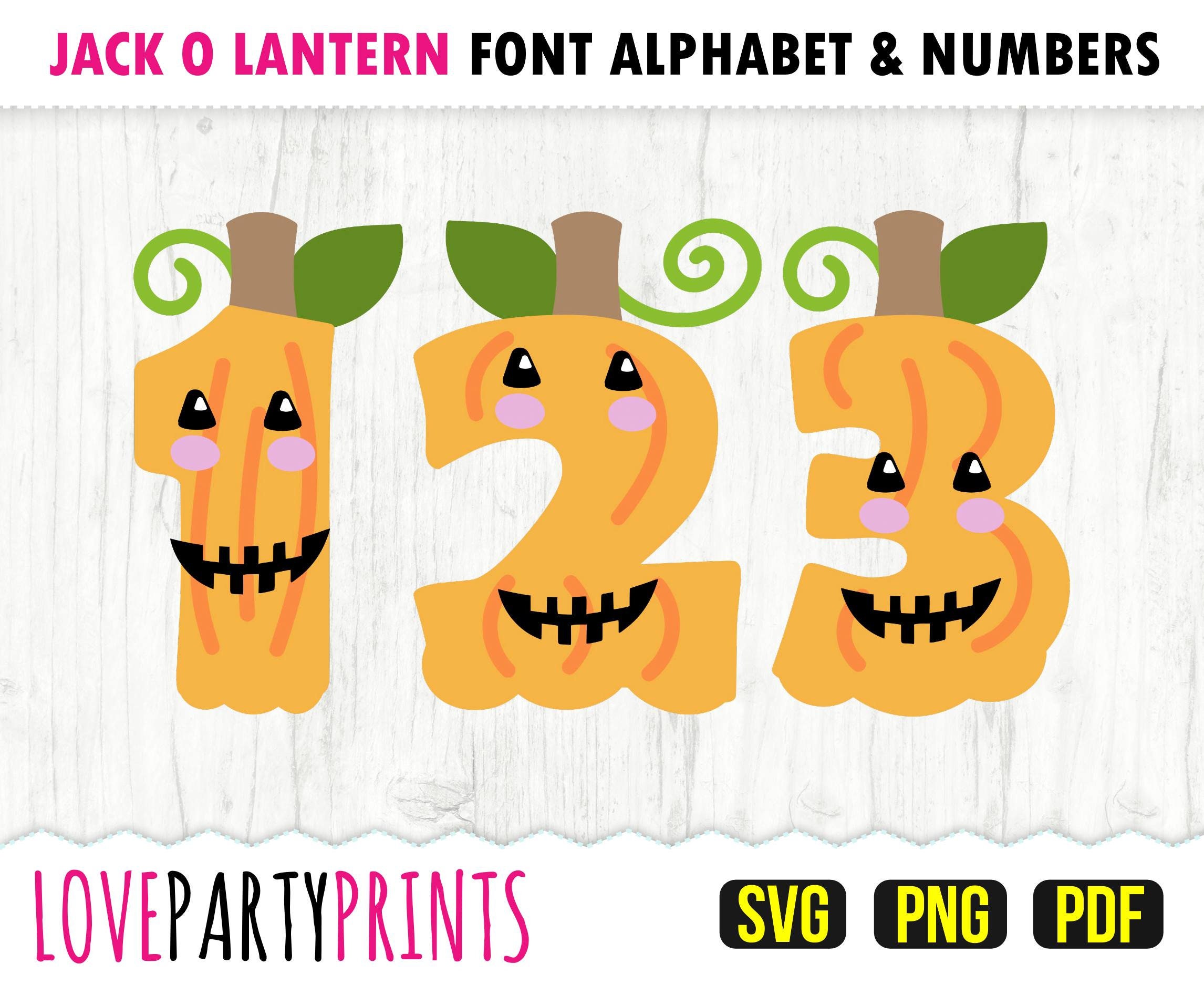 Jack O Lantern Font SVG, Png, Pdf, Pumpkin Alphabet, Pumpkin Numbers ...