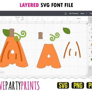 PUMPKIN FONT SVG, Png, Pdf, Pumpkin Alphabet, Pumpkin Numbers, Pumpkin ...