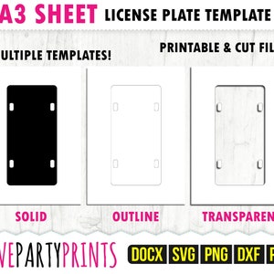License Plate Template SVG, PDF, Png, Dxf, Blank License Plate Template ...
