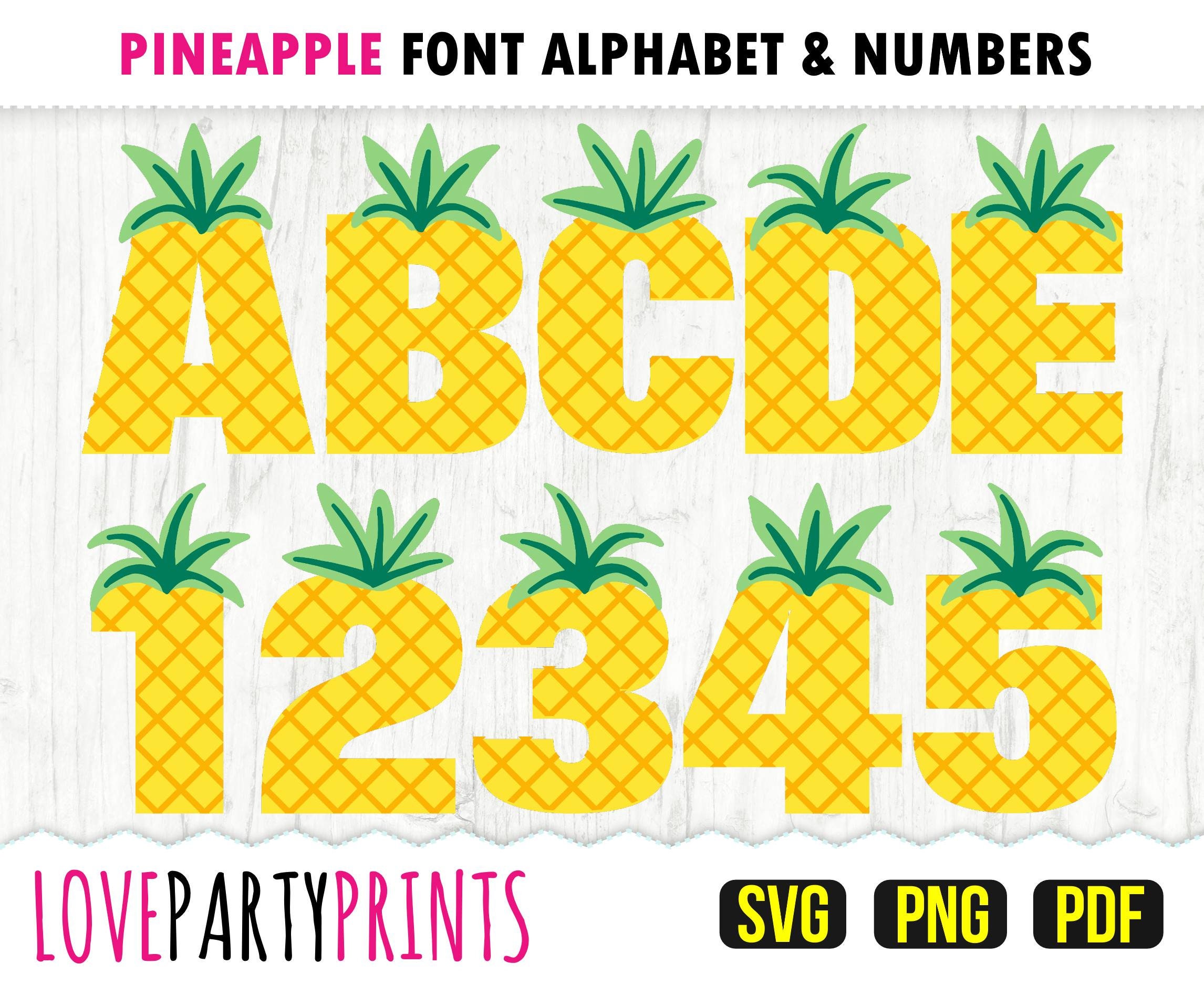 PINEAPPLE FONT SVG Png and Pdf Files 300dpi High Quality - Etsy Australia