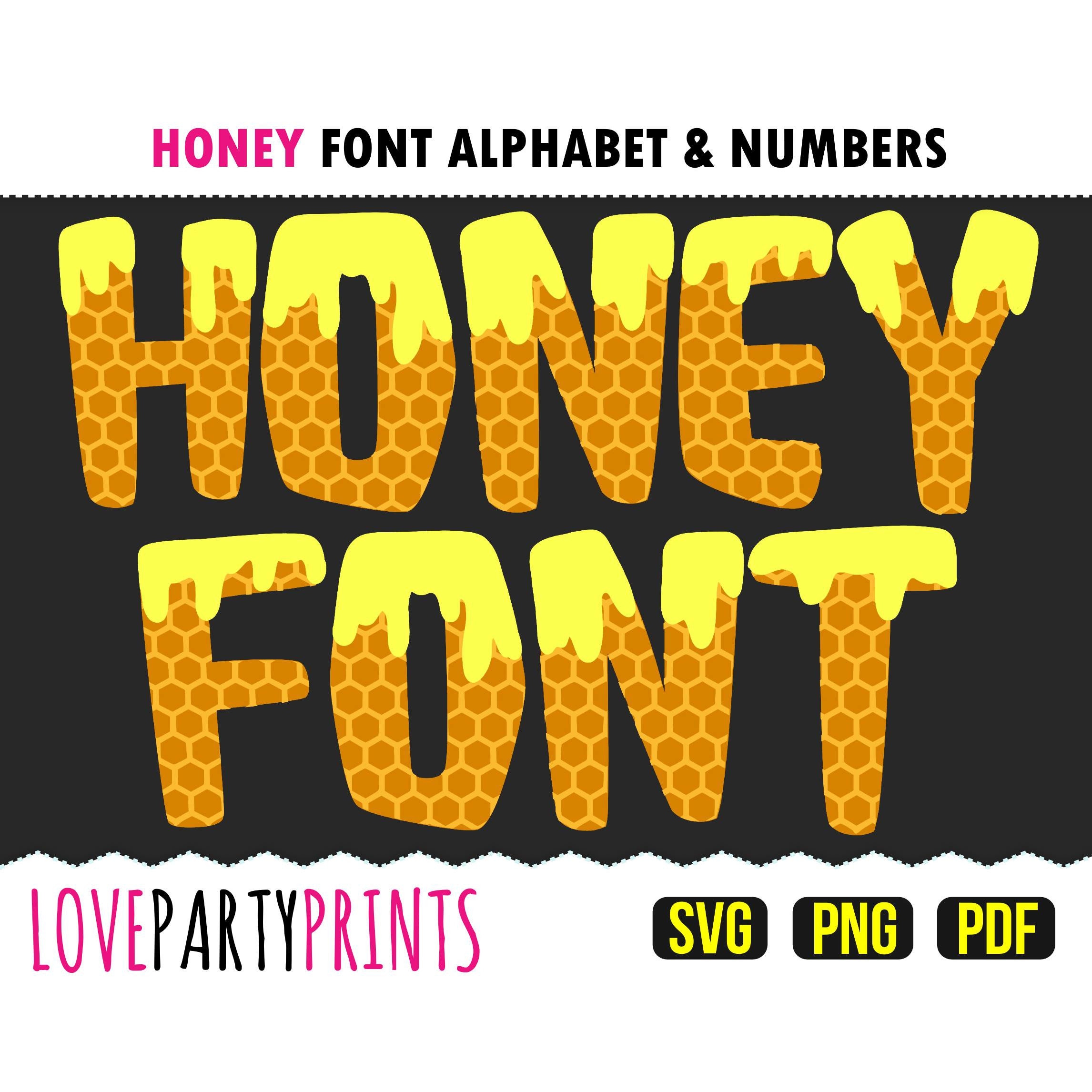 HONEY FONT SVG, Png and Pdf Files, 300dpi High Quality, Silhouette ...
