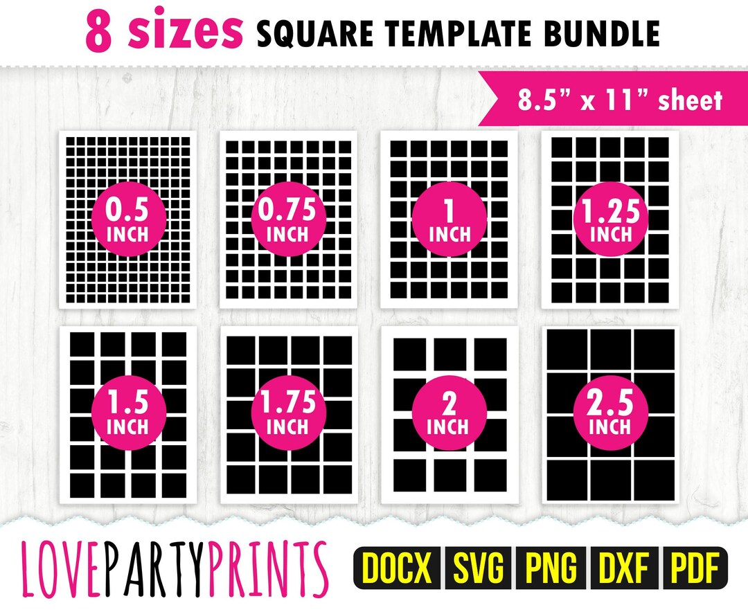 Square Template Bundle SVG PDF Png Dxf Blank Template - Etsy