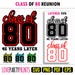 Reunion Class 80 SVG Png Pdf Eps, Class of 1980, 80s Graduate Senior ...