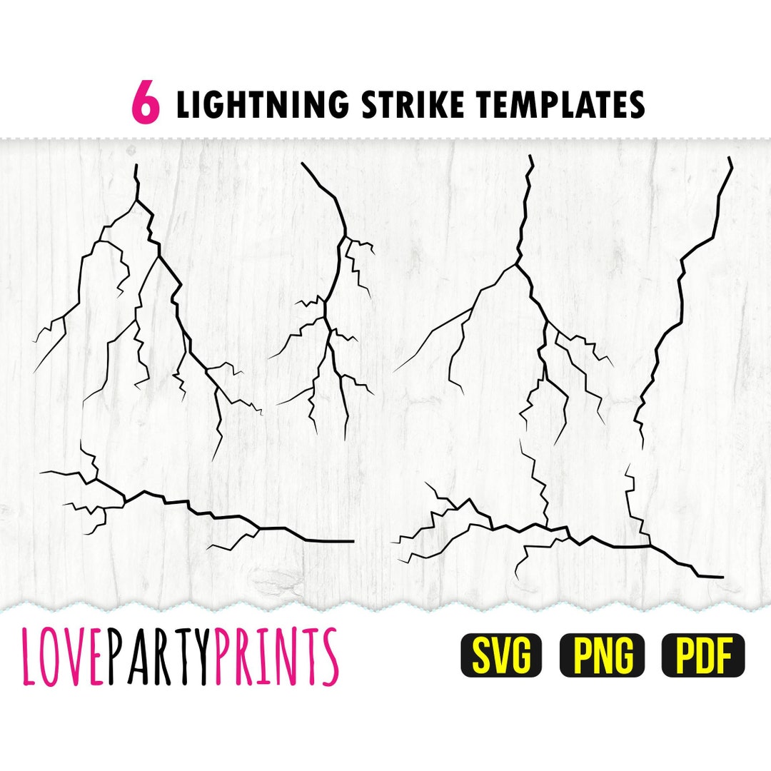 Lightning Bolts SVG PNG PDF, Lightning Strike Svg, Thunder Bolts Svg ...