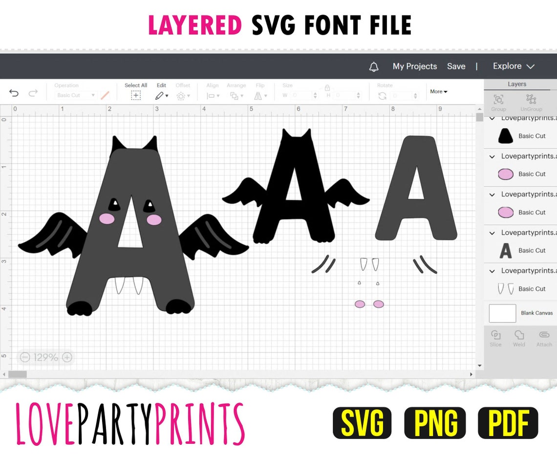 BAT FONT SVG Png Pdf Halloween Png Letters Bat Png Font - Etsy