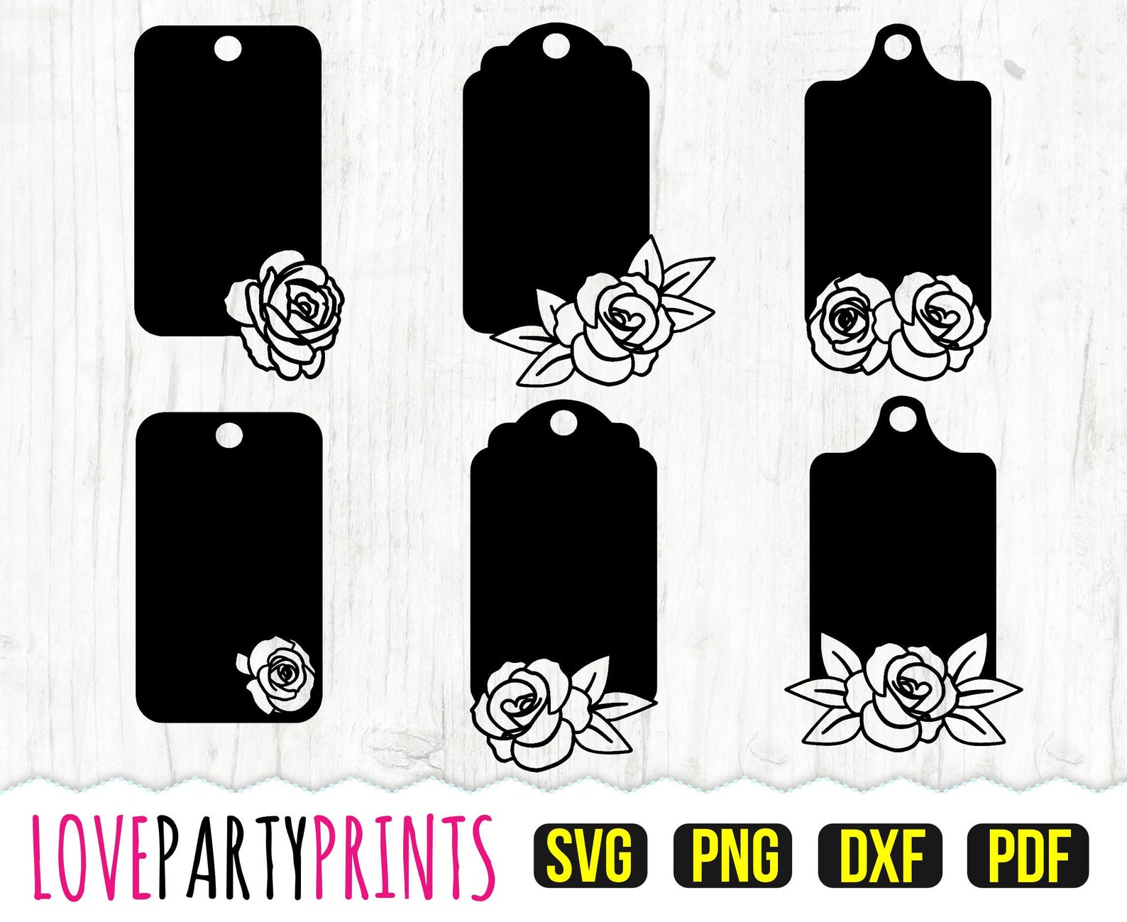 Flower Tags Svg DXF PNG PDF Tags Cut File Gift Tag Svg | Etsy