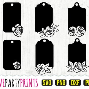 Flower Tags Svg DXF PNG PDF Tags Cut File Gift Tag Svg | Etsy