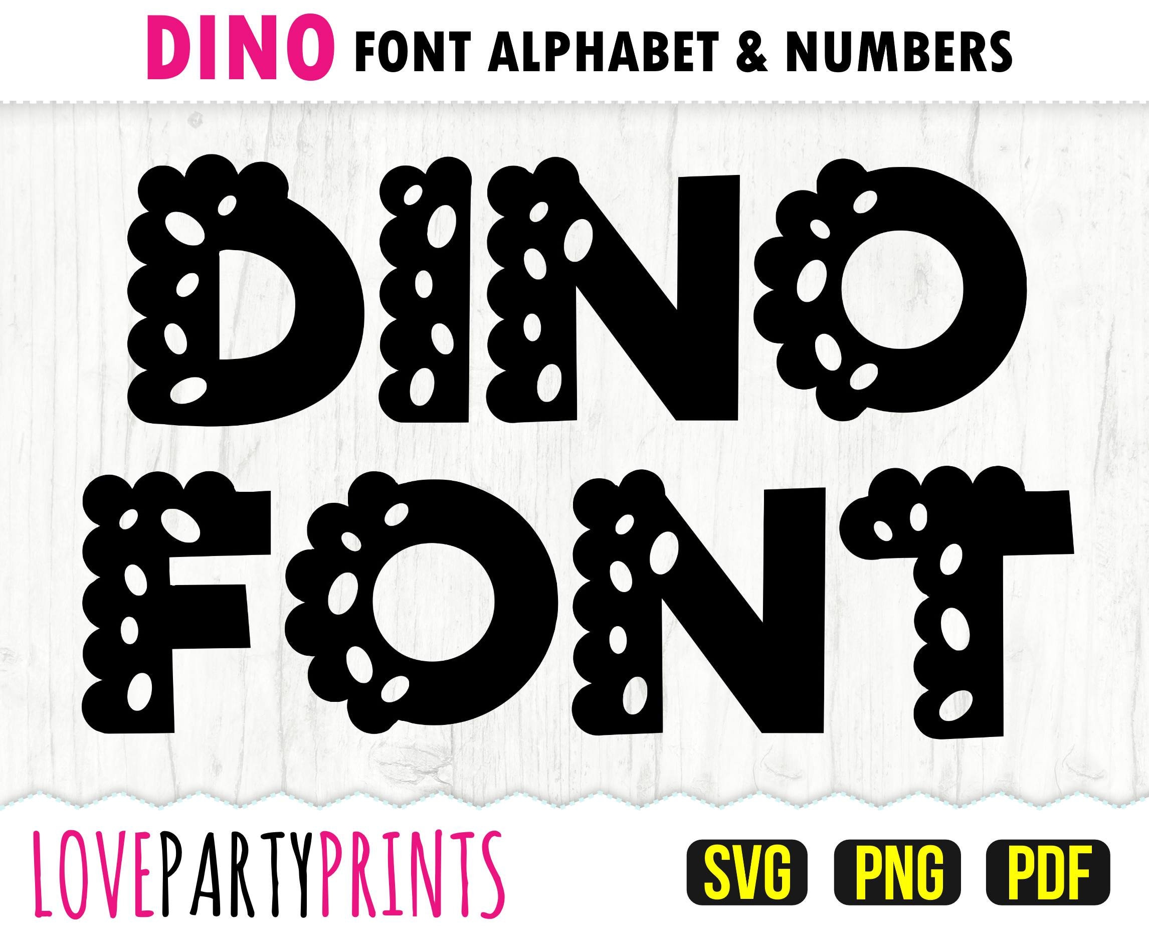 Dinosaur Font SVG, PNG, PDF, Capital Alphabet and Numbers Plus Bonus ...