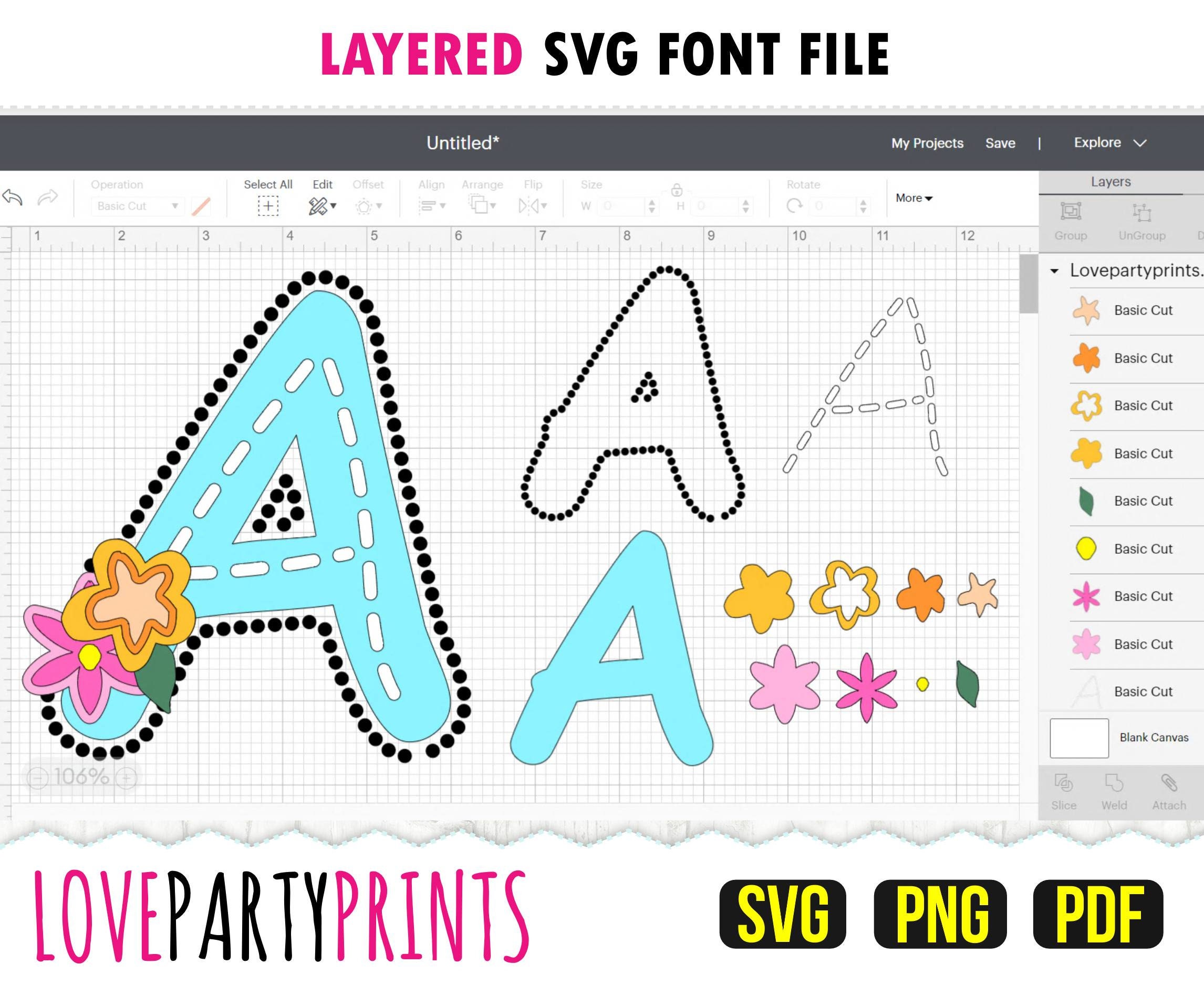 SPRING FLOWER FONT Svg, Png and Pdf Files, 300dpi High Quality ...