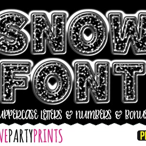 Snow Letters Numbers PNG Font Uppercase & Lowercase Alphabet - Etsy