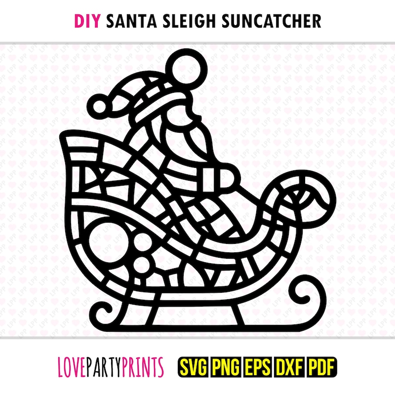 Santa Sleigh Suncatcher - Etsy