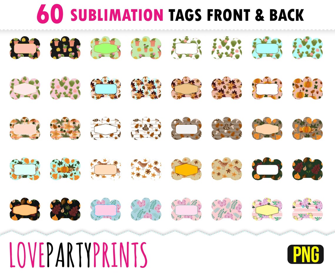 Dog Tag Sublimation PNG Bundle, Dog Bone Tag, Dog Tag Template PNG, Pet ...