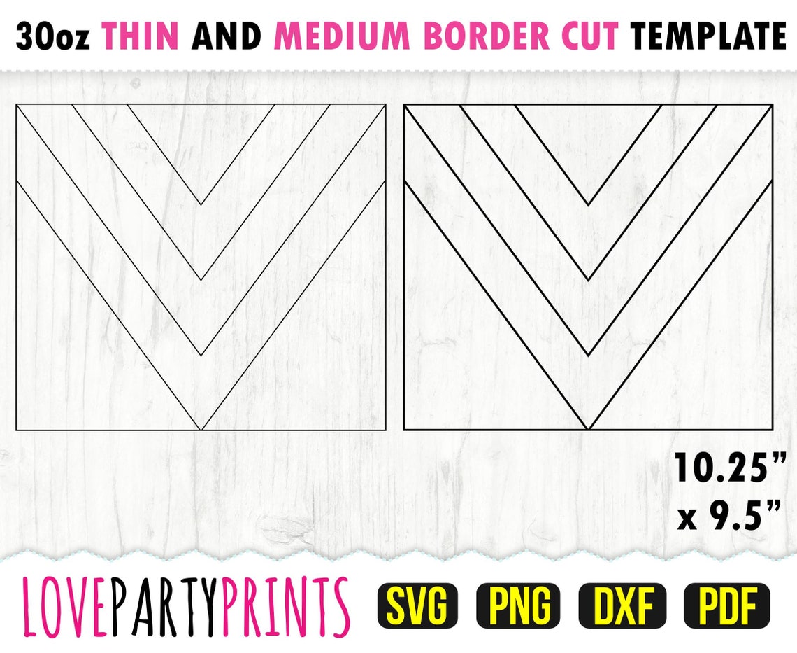 Double V Split Template SVG, DXF, PNG, Pdf, 30 Oz Skinny Tumbler ...