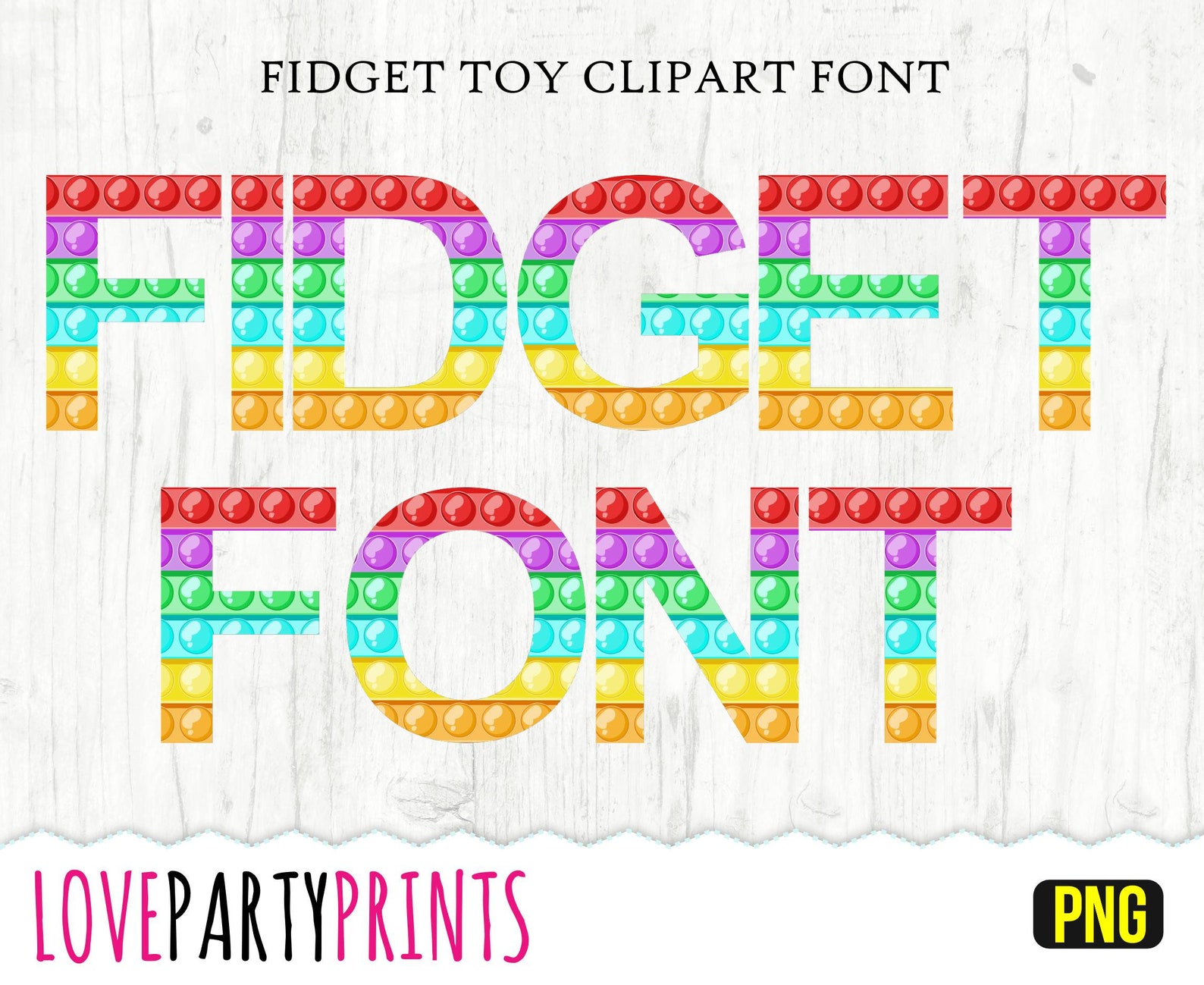 FIDGET FONT PNG Files Full Alphabet and Numbers 300dpi High | Etsy UK