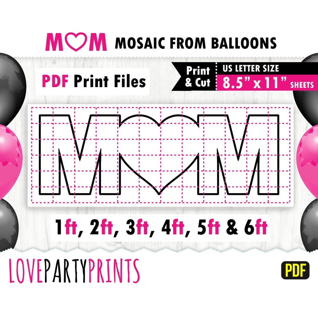Mom Prop Template PDF, 1ft, 2ft, 3ft, 4ft, 5ft, 6ft, Birthday or ...