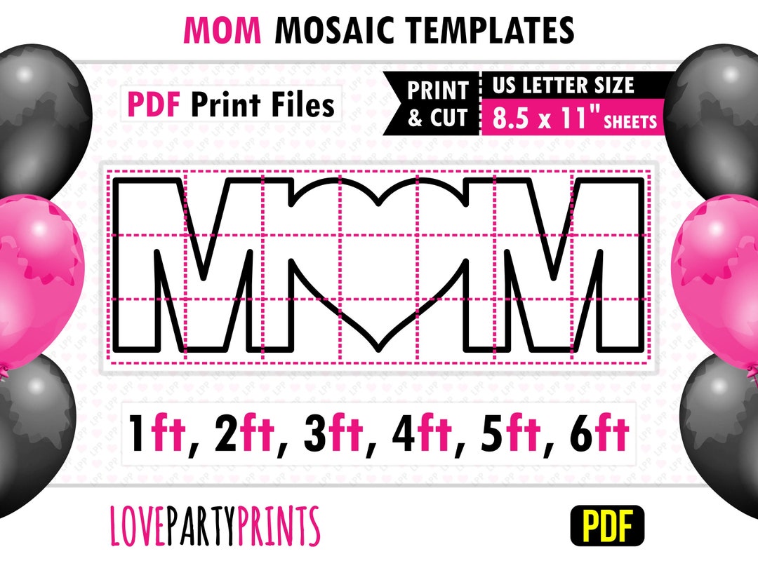 Mom Prop Template PDF, 1ft, 2ft, 3ft, 4ft, 5ft, 6ft, Birthday or ...