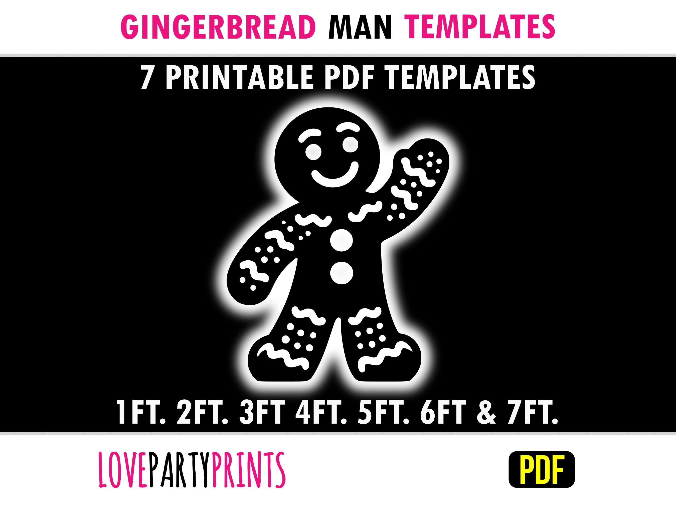 Giant Gingerbread Man Template PDF, Print and Cut Templates, Life Size ...